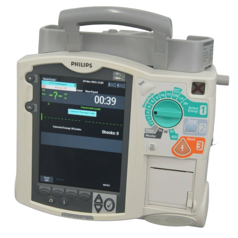 Philips HeartStart MRX Defib With Pacing, ECG, Spo2, And Paddles